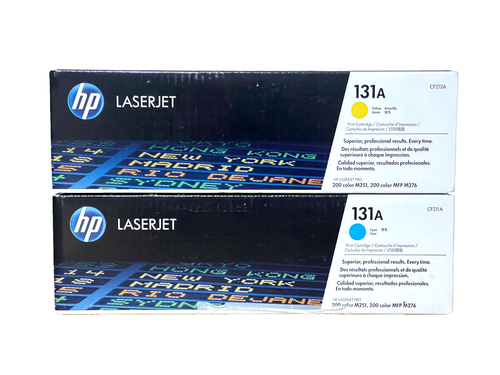 Lot of 2 HP Genuine 131A Color Toner Cartridges CF211A CF212A NEW ...