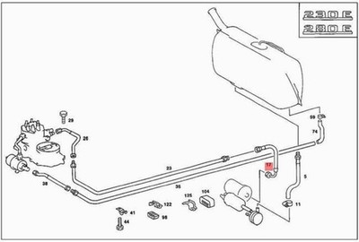 Genuine MERCEDES C107 R107 S123 W116 W123 W463 G-CLASS Fuel hose ...