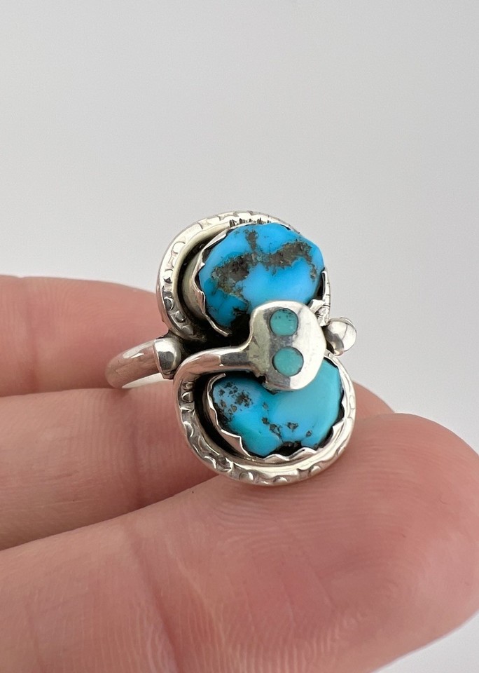 Vintage Effie Calavaza Zuni Sleeping Beauty Turquoise Sterling Silver ...