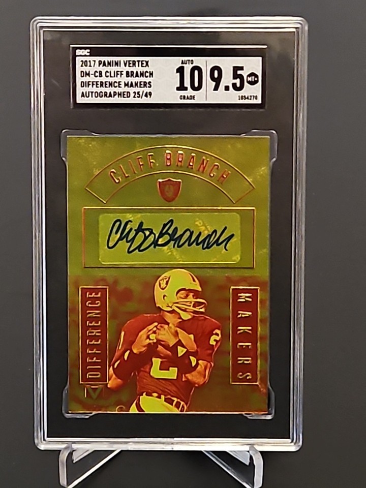 Cliff branch autograph card authenticated.Open raiders graded 10/9.5 | eBay
