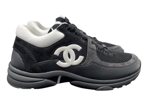 Chanel CC Logo Sneaker Black White 39 NIB | eBay