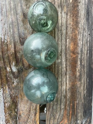 3 JAPANESE GLASS FISHING NET FLOAT BALLS BUOY 3 SIZES BEAUTIFUL 😍 | eBay