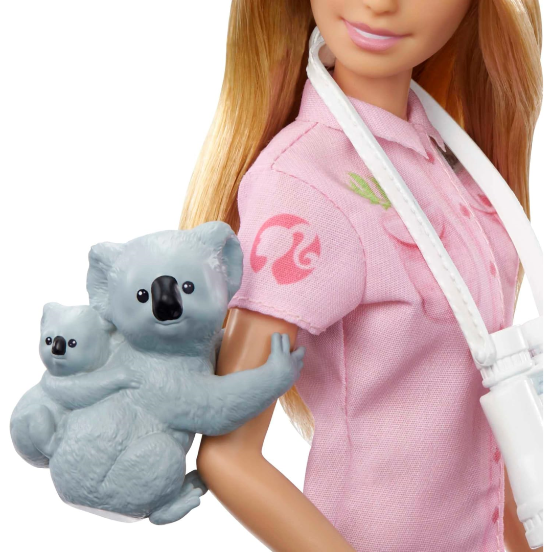 Barbie Zoologist 12-Inch Doll with Koala & Baby Figure and Feeding ...