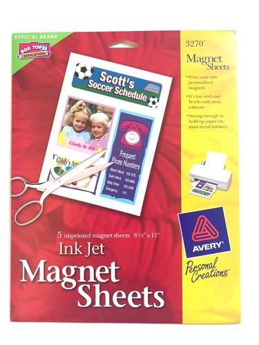 Avery Ink Jet 5 Magnetic Sheets Magnet 3270 8.5x11 72782032708| eBay