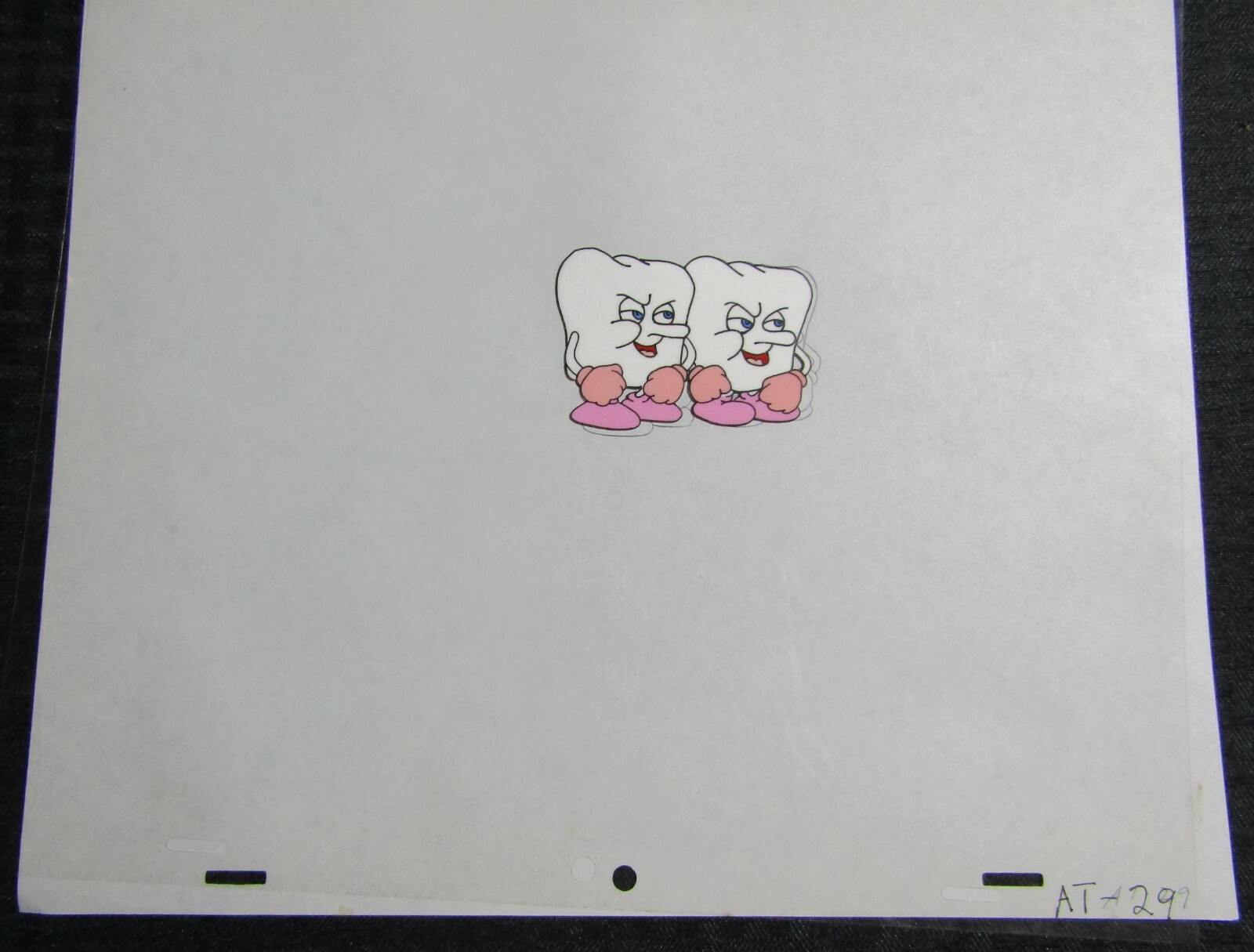 Unknown 70s? Cartoon 2 GRUMPY TEETH 12.5x10.5" Animation Cel & Drawing ...