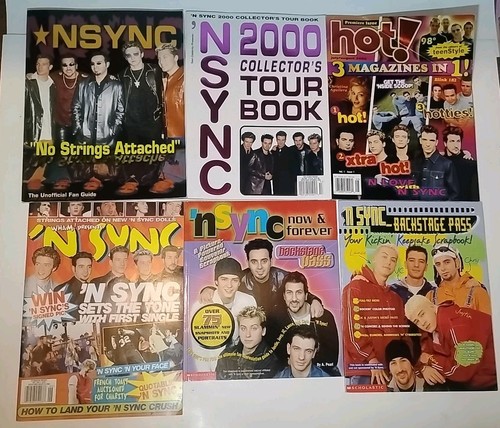 N Sync 6 Magazine/Book Lot Vintage 90s Y2K Pop Stars Rare Hard To Find ...