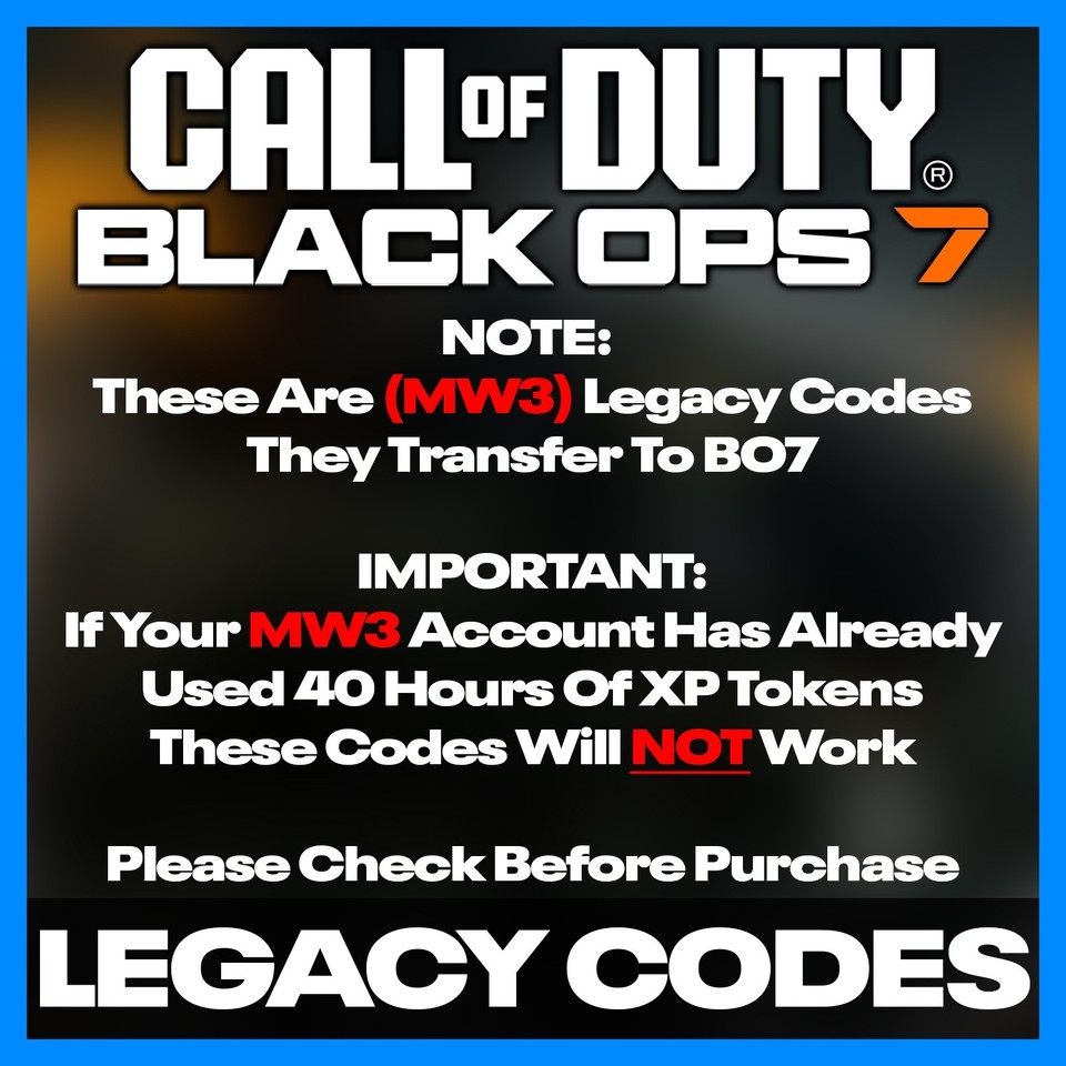 Call of Duty Black Ops 7 (BO7) – 5 Hours Double XP 2XP | MW3 Codes ...