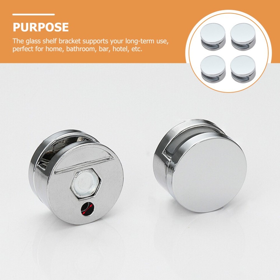 4 Pcs Glass Mounting Clips Bathroom Mirror Bracket Support Brackets for ...