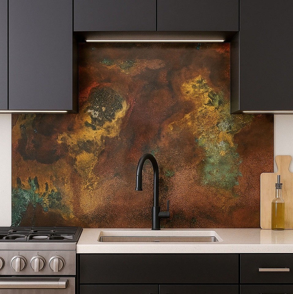 Rustic Modern Decor for Kitchens & Interiors Real Copper Wall Panel ...