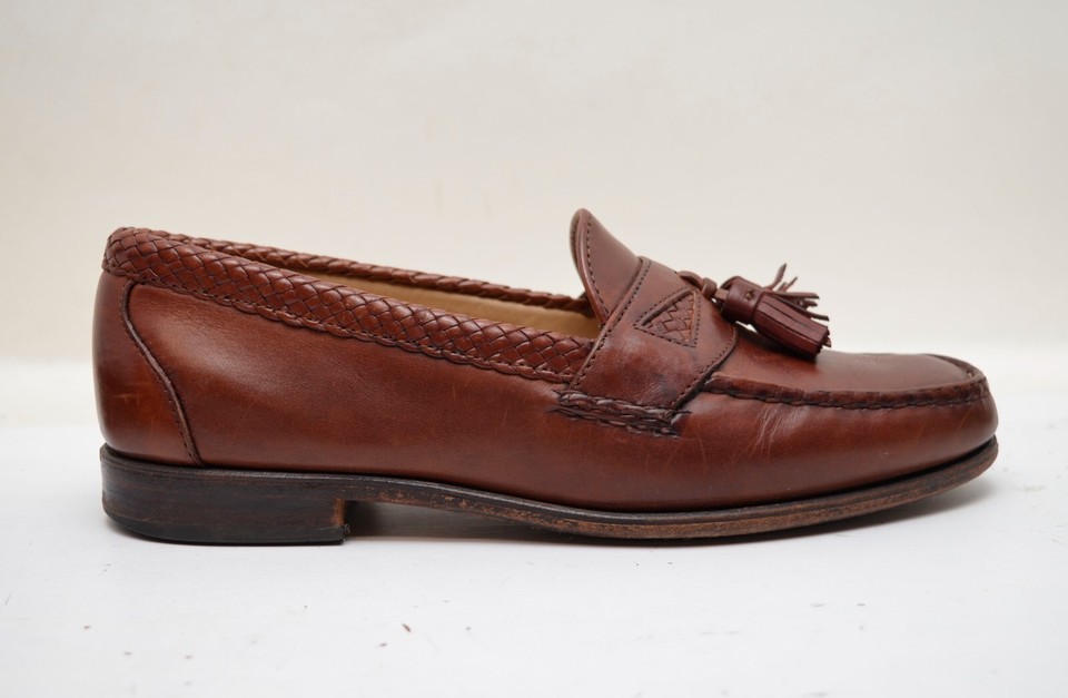 Allen Edmonds Maxfield Brown Leather Slip-On Tassel Loafer Dress Shoe ...