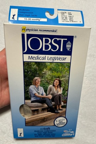 Jobst 15-20mmHg Sand Small Knee CT Compression Stockings 120217 Ribbed ...