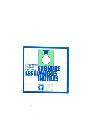 AUTOCOLLANT / STICKER Vintage ETEINDRE LES LUMIERES INUTILES ENERGY ...