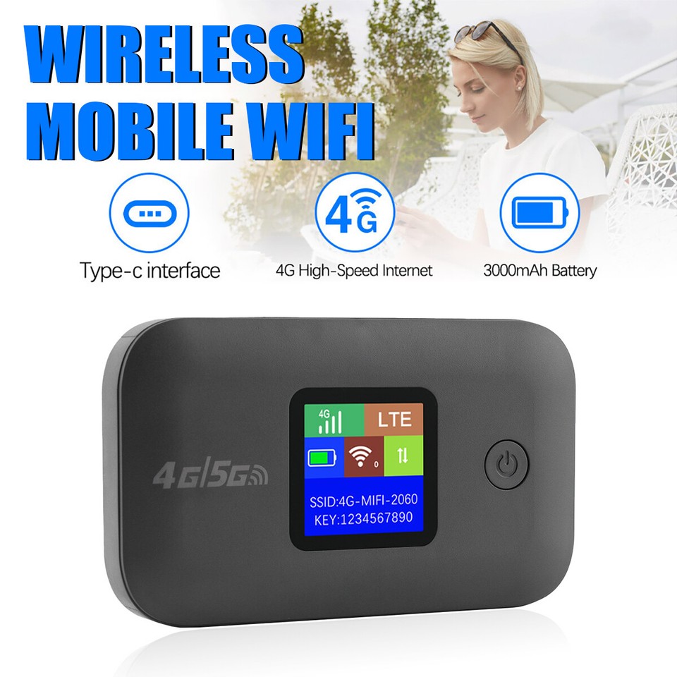 Portable 4G/5G LTE Wireless WiFi Router Mobile Broadband MIFI LCD ...