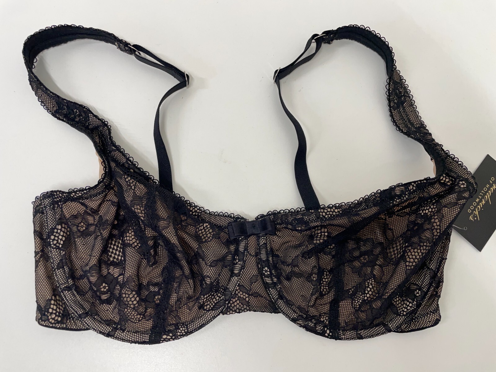 Fredericks of Hollywood Women 32F Indie Lace Balconette Bra Black Wired ...