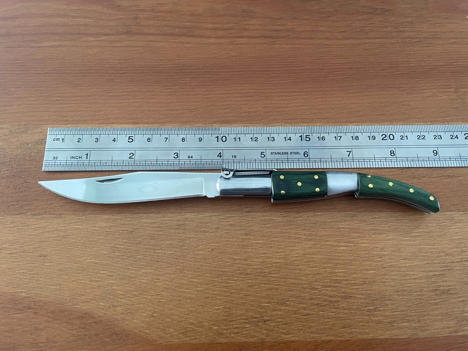 4” Arabian Folding Pocket Knife Green Wood and Steel Handle Navaja With ...