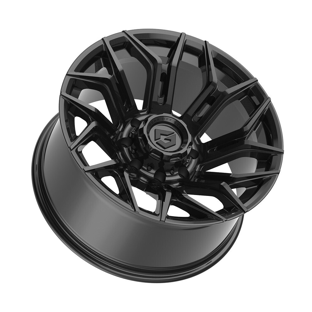 Set 4 20" Gear Off Road 776B Flair Gloss Black 20x10 Wheels 8x6.5 Rims ...
