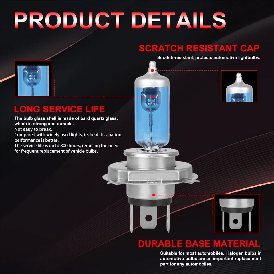 Pair For 82-93 Chevy S10 Blazer GMC S15 7X6" Halogen Headlights Hi/Lo ...