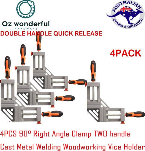 4PCS 90° Right Angle Clamp TWO handle Cast Metal Welding Woodworking ...