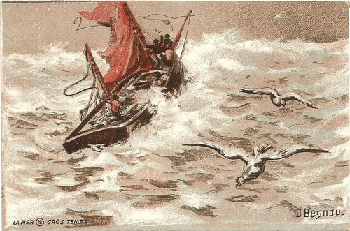 Rare Chromo Chicorée Mairesse à Cambrai. Mer par gros temps de Besnou ...