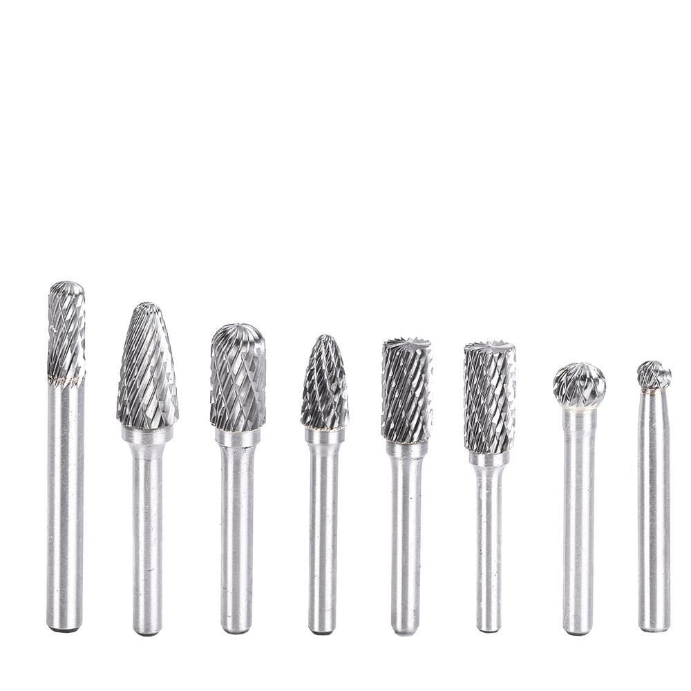 8pc 1/4" 6mm Shank Die Grinder Tungsten Carbide Rotary Carving Bits ...