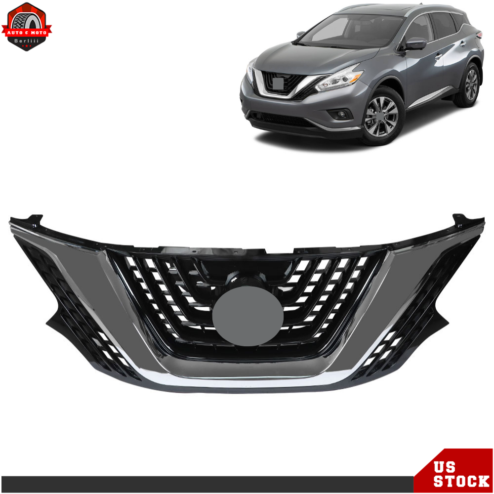 Fit For 2015 2016-2018 Nissan Murano Front Bumper Upper Grille Black ...