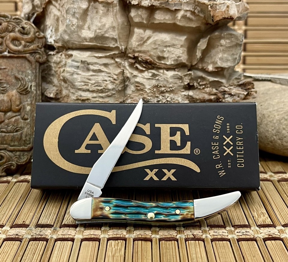 Case XX USA Crandall Jig Hand Fired Sky Blue Arrowhead Toothpick Pocket ...