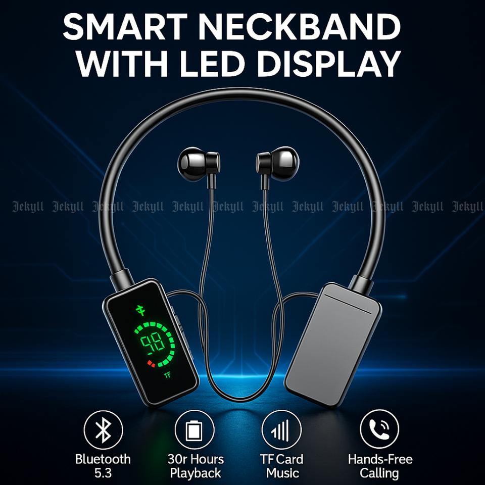 Bluetooth Neckband Headset Wireless Earphone Headphone Mic For iPhone ...