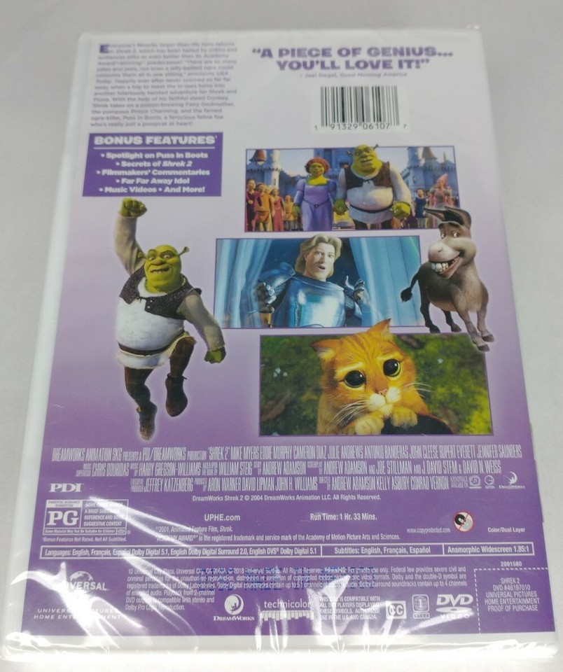 Shrek 2 Widescreen DVD 2018 Universal New 191329061077 | eBay