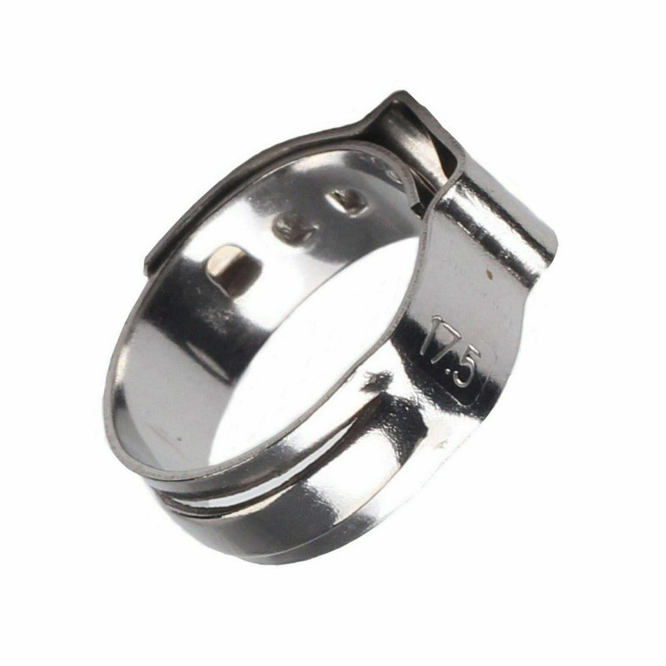 1/2 inch PEX Stainless Steel Clamp Cinch Rings Crimp Pinch Fitting 30 ...