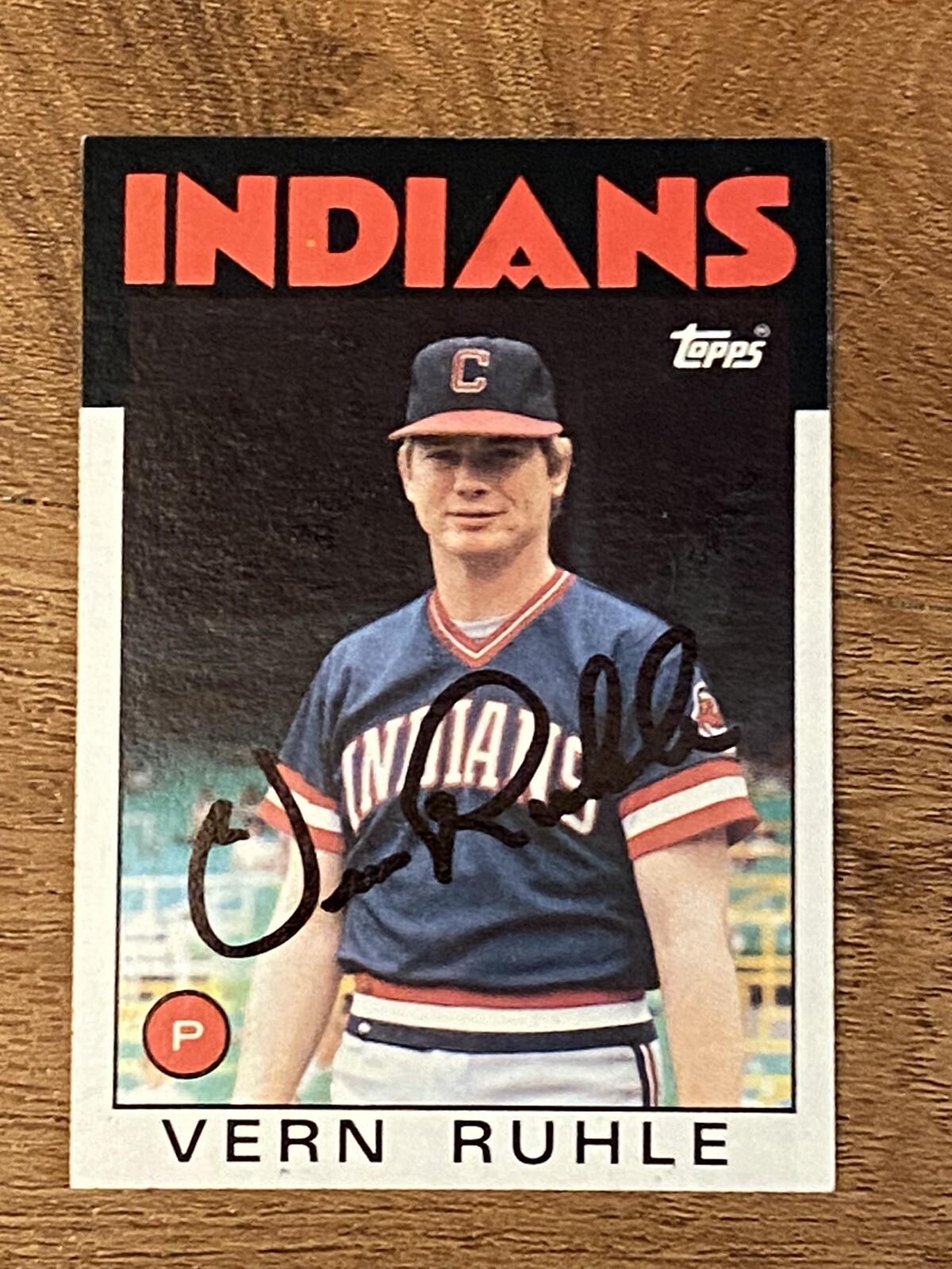 Vern Ruhle 1986 Topps #768 AUTOGRAPHED AUTO Card - Cleveland Indians ...