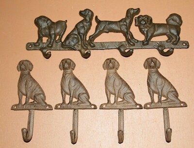 Dog Lover Coat Hook Rack / Wall Hooks, Cast Iron, All About Dogs -5 ...