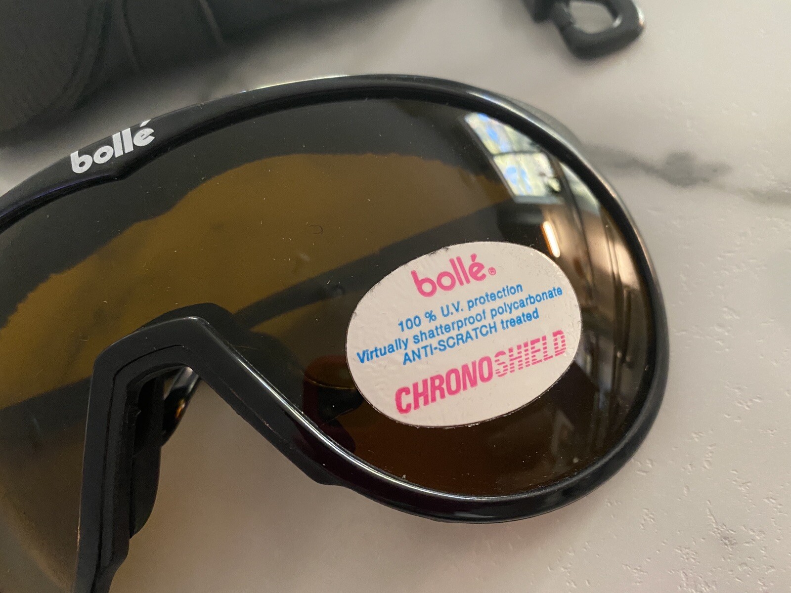 Vintage Bolle CHRONO SHIELD 80's Black Ski Snow Glasses Chronoshield | eBay