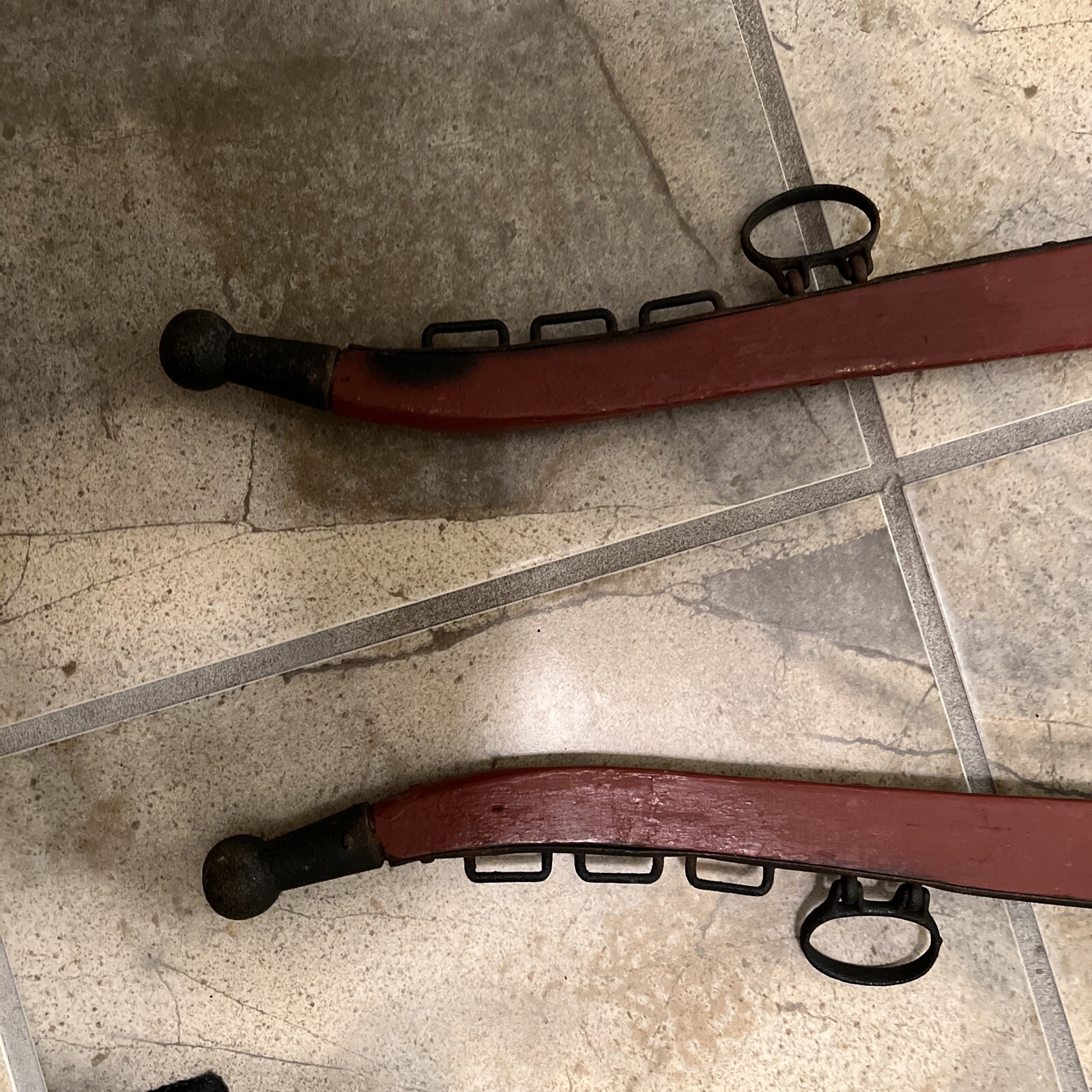 Antique Pair Horse Hanes Hames w metal Knobs / Vintage Western Ranch ...