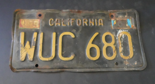 Vintage Orig. CALIFORNIA 1963 LICENSE PLATE "WUC 680" | eBay