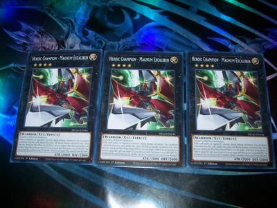 3x Heroic Champion - Magnum Excalibur 1st Edition Common DUAD-EN044 Yu ...