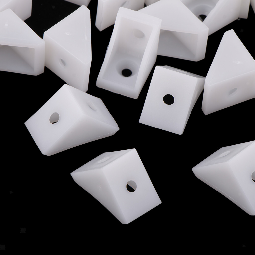 100X Plastic Furniture Right Angle Bracket Corner Brace Joint Shelf L ...