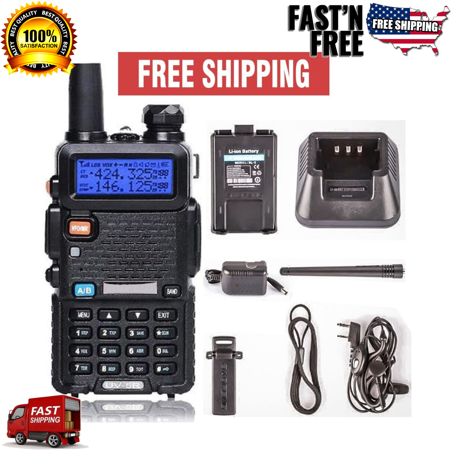 Digital Handheld Radio Scanner Fire Police VHF FM EMS Ham 2 Way ...