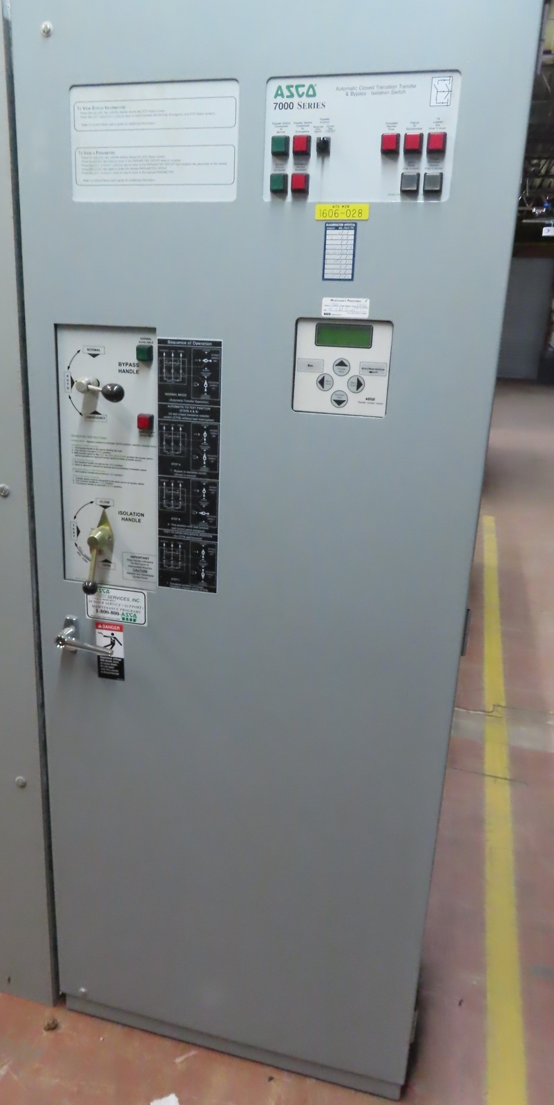 ASCO AUTOMATIC TRANSFER SWITCH E7ACTBA3260N5XC 260A 480Y/277V 3PH SER ...