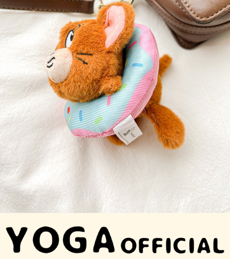 Licensed Cat And Mouse Tom Cat Jerry Mouse Donut Plush Toy Keychain ...