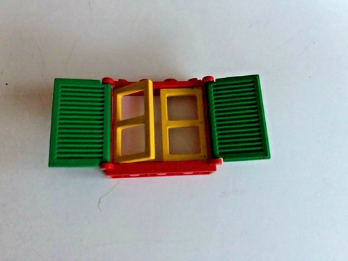 LEGO Parts: Vintage 1x4x4 Window Frame Assembly w/ Windows & Green ...