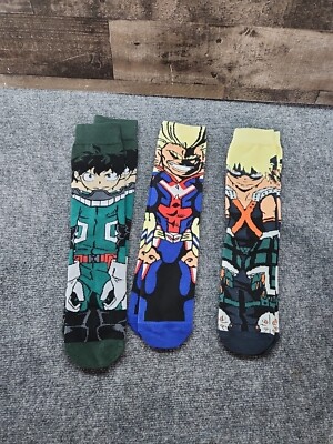 My Hero Academia Cartoon Anime Socks Men & Women All Might Midoriya ...