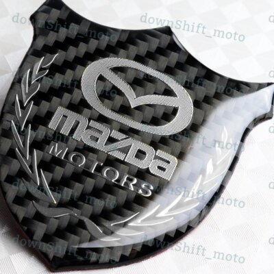 For Mazda 3D Carbon Fiber Car Front Body Trunk Rear Side Badge Emblem ...