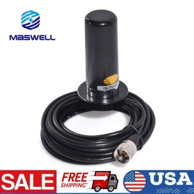 FRS GMRS Two Way Radio Antenna UHF VHF PL259 TO SO239 Mount 16.5ft ...