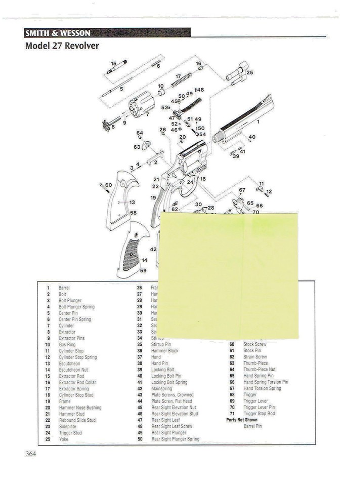 SMITH & WESSON MODEL 25 AND MODEL 27 REVOLVER EXPLODED VIEW/PARTS 2011 ...