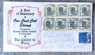 THE ABILITY TO WRITE A ROOT OF DEMOCRACY 1980 C.E. REID CACHET FDC ...