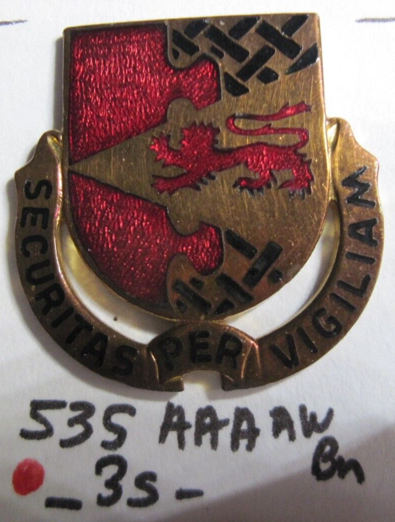 Army DUI DI CB clutchback 535th ANTI AIRCRAFT ARTILLERY BATTALION AAA ...