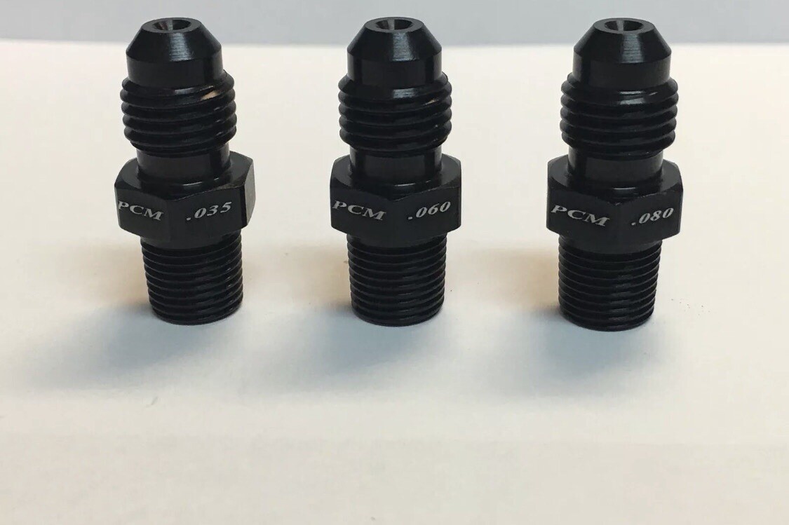 4AN X 1/8 NPT Turbo Oil Feed Line Restrictor 3 Pc. Set Made In USA | eBay