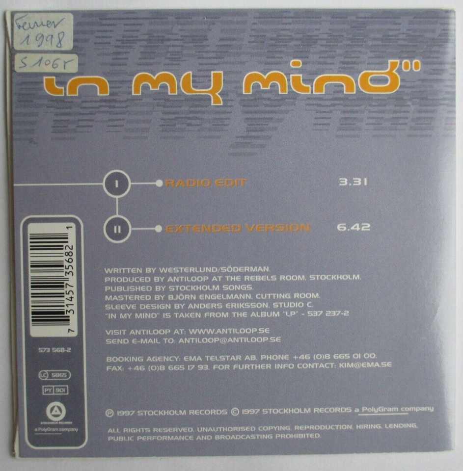 Antiloop - Single CD " IN My Mind " | eBay