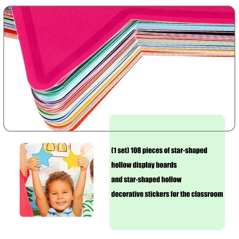 108Pcs Colorful Star Cutouts 3.5Inch for Bulletin Board Classroom Wall ...