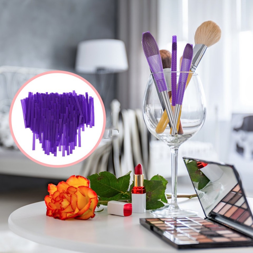 150Pcs Makeup Protective Covers PE Net Makeup Brush Protecting Tools ...